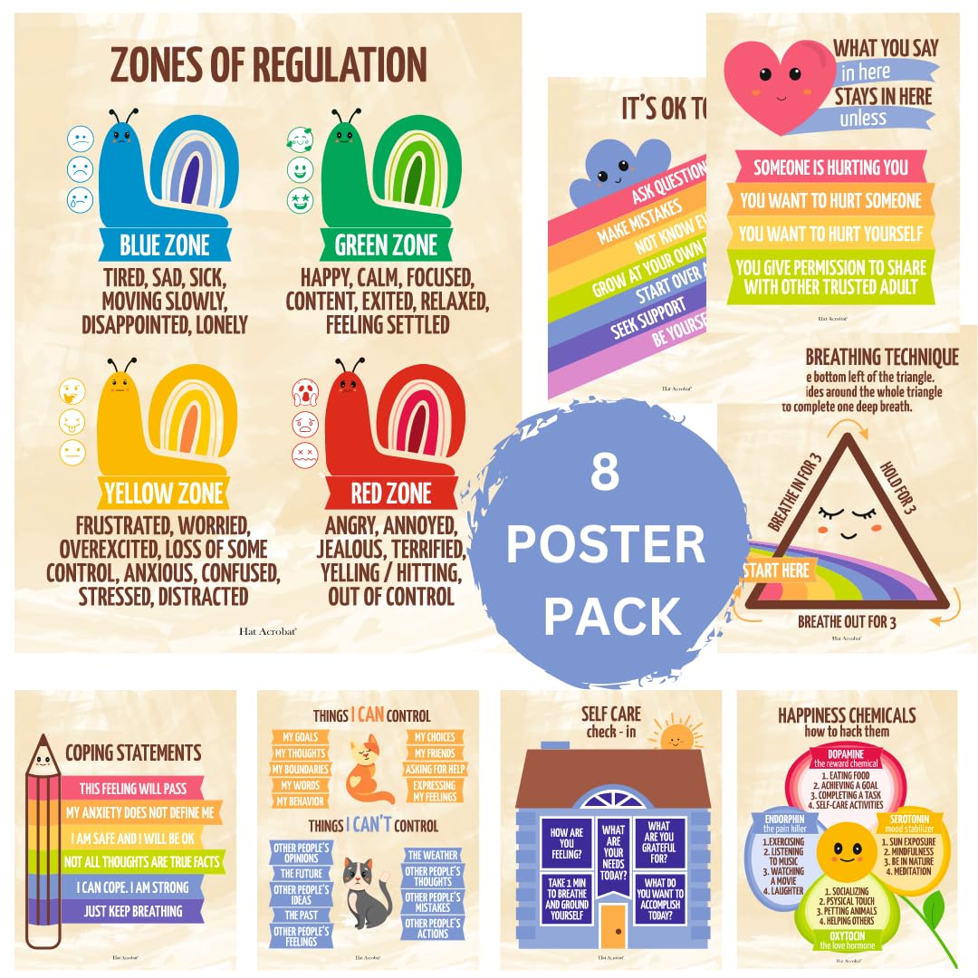 Snapklik.com : Mental Health Posters, Set Of 8 UNFRAMED - Wall Art For ...