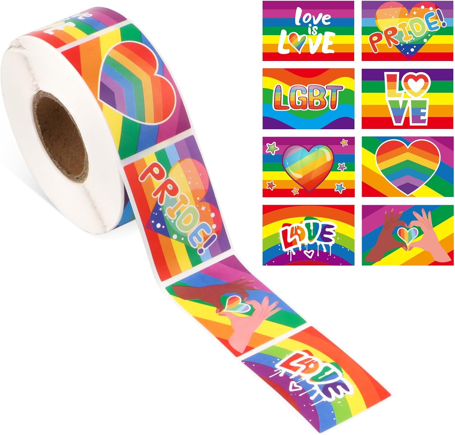 Amazon.com: PEUTIER 500pcs Gay Pride Stickers, Square Rainbow Stickers ...