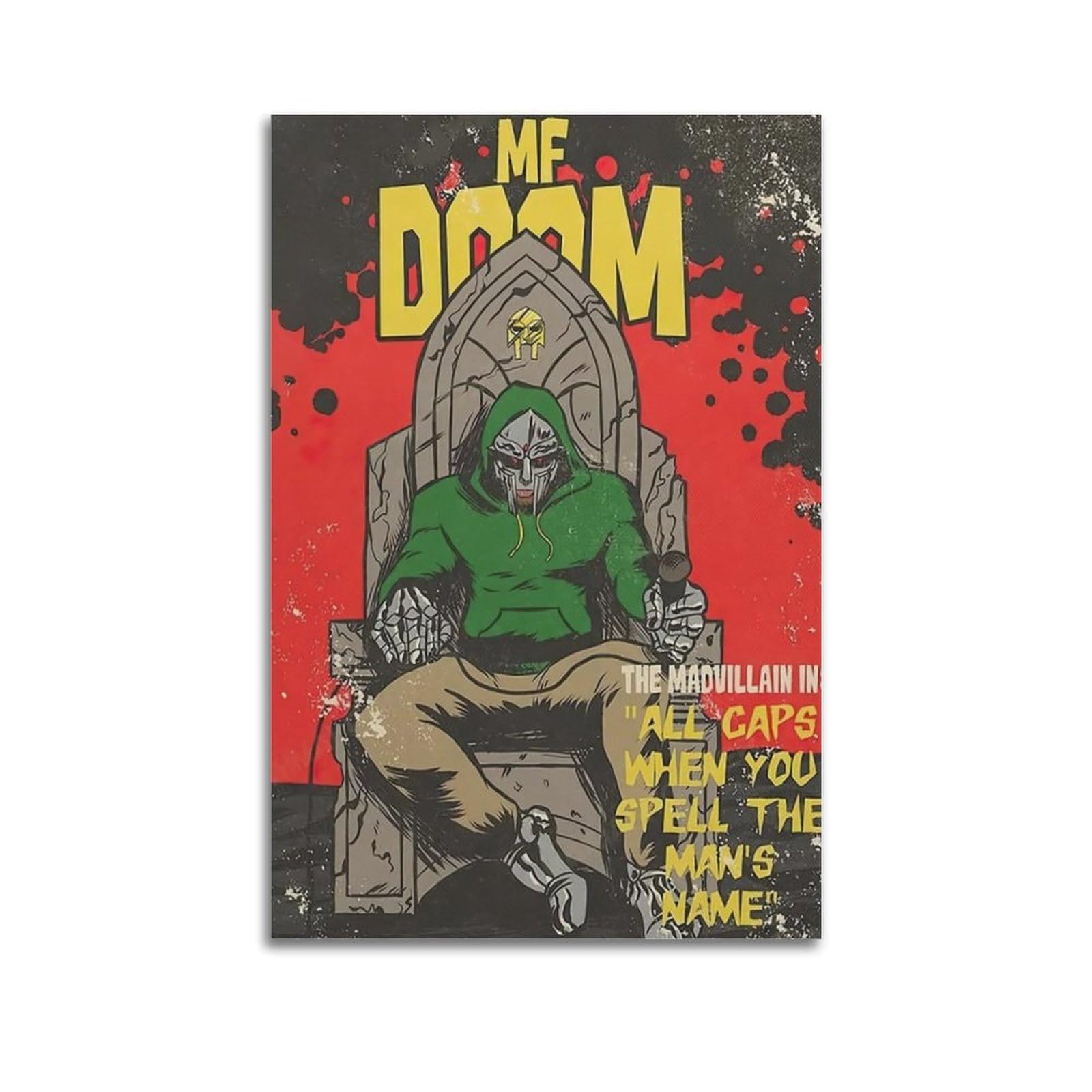Amazon.com: WebeRt MF DOOM Poster Art Wall Decoration Painting Aesthetic Art Canvas Bedroom ...