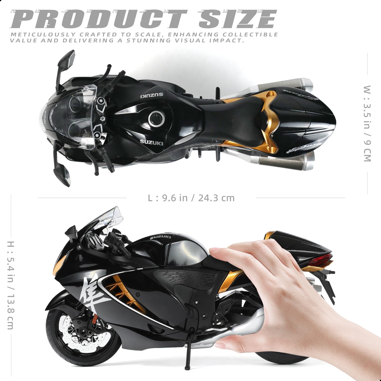 Motorcycle Toy Model Welly 1:18 SUZUKI HAYABUSA GSX 1300R Diecast ...