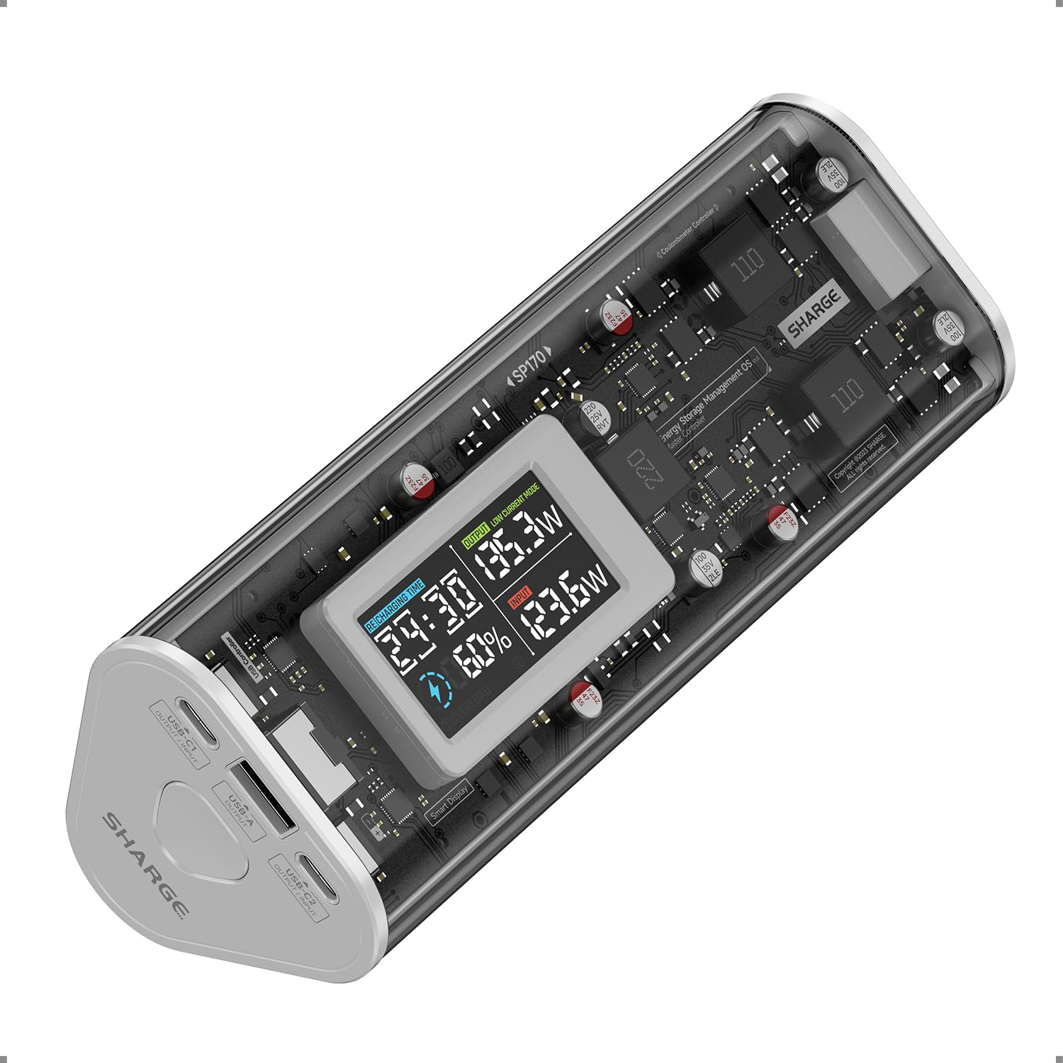 sharge SHARGEEK 170 Power Bank, 170W Output 24,000mAh Portable Charge ...