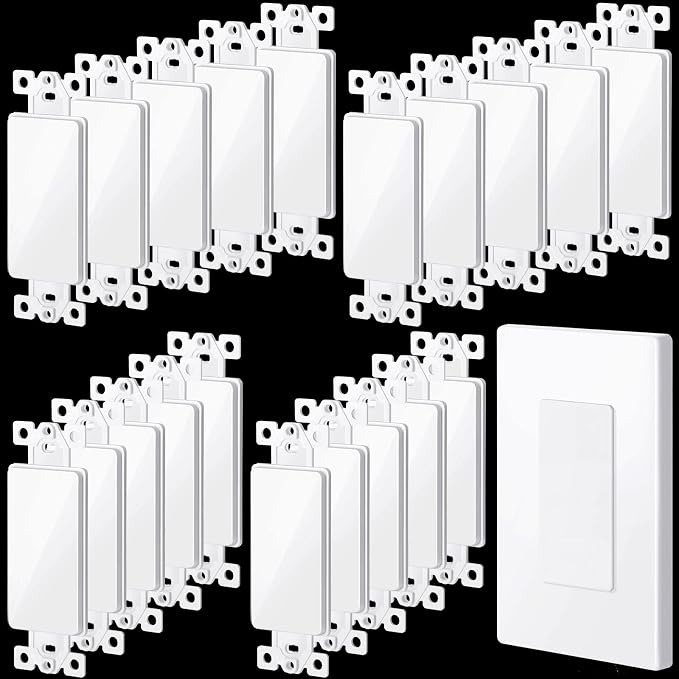 20 Pieces Blank Wall Switch Insert White Plastic Wall Plate Switch ...