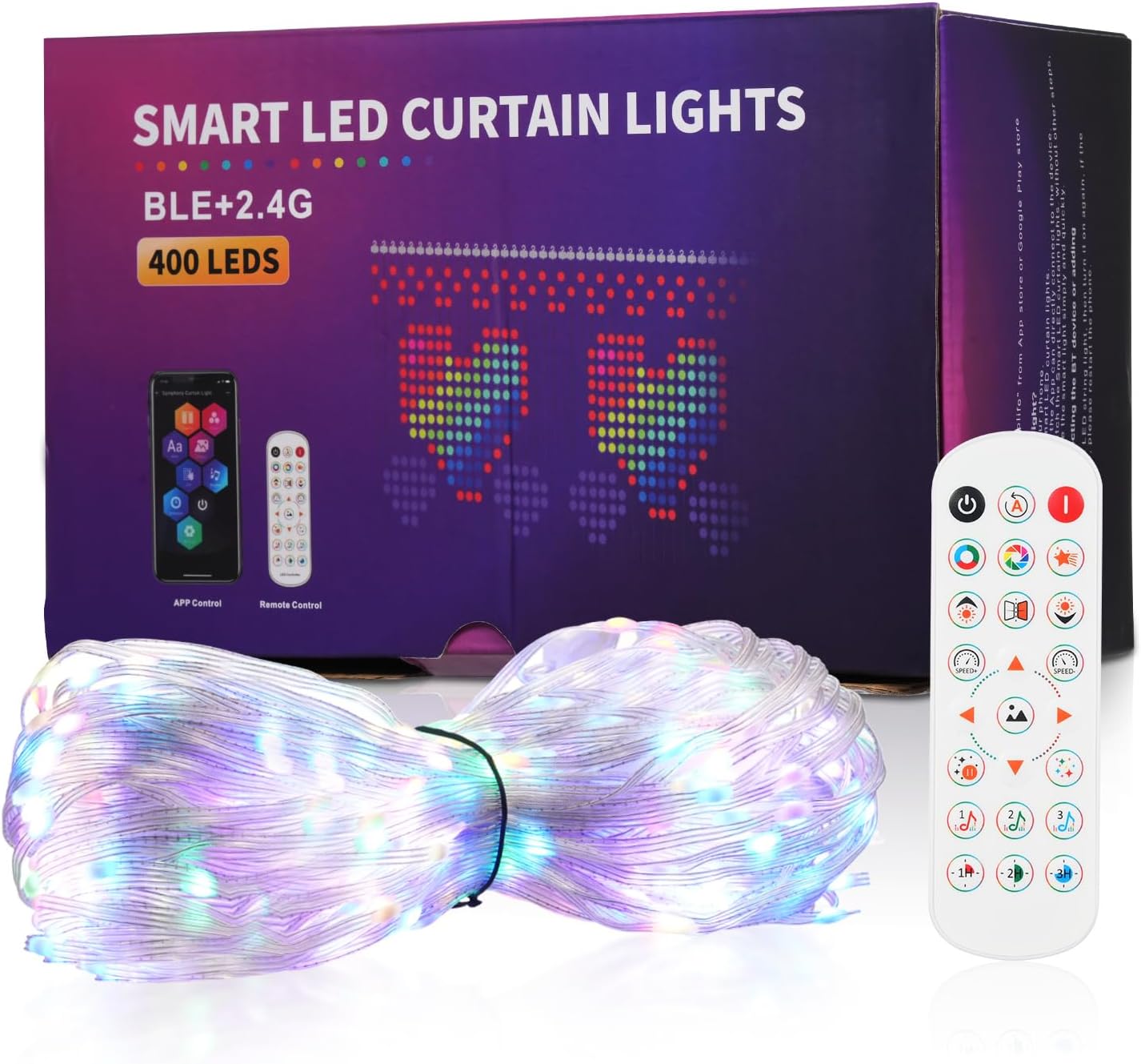 Amazon.com: Tom-shine Smart LED Curtain Lights RGB, WiFi Smart Window ...