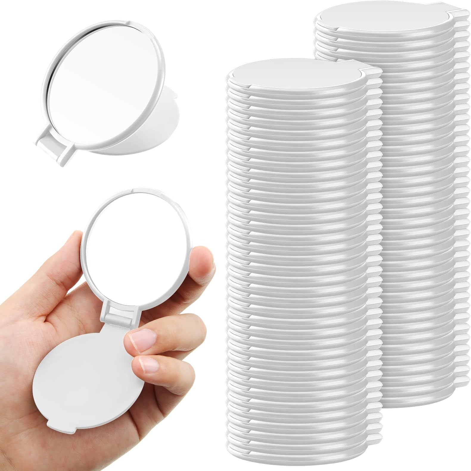 Amazon.com: Yalikop 72 Pieces Round Mirror Compact Mirror Mini Folding ...