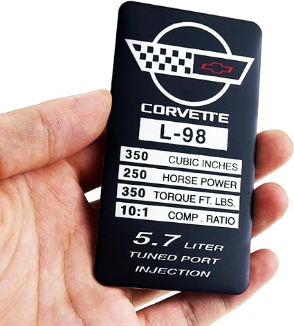 Amazon.com: 1Pc C4 Corvette Spec Metal Data Plate Emblem 3D Badge ...