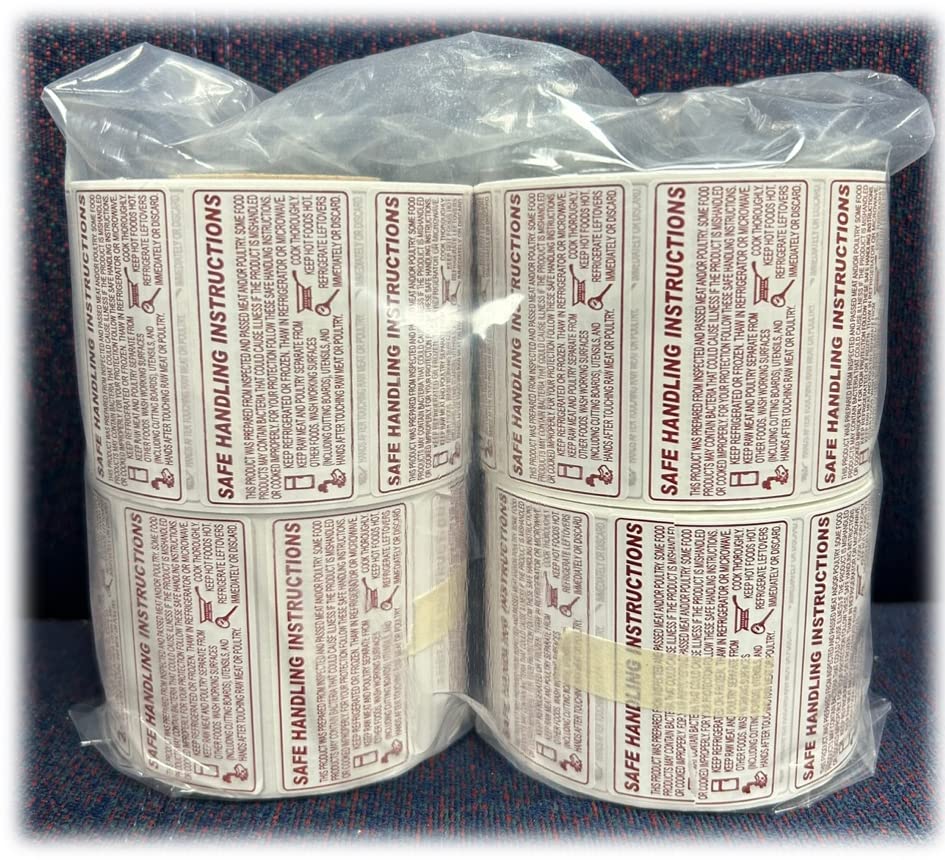Amazon.com : Food Safe Handling Instructions Label Roll, 1000 Labels. 2 ...