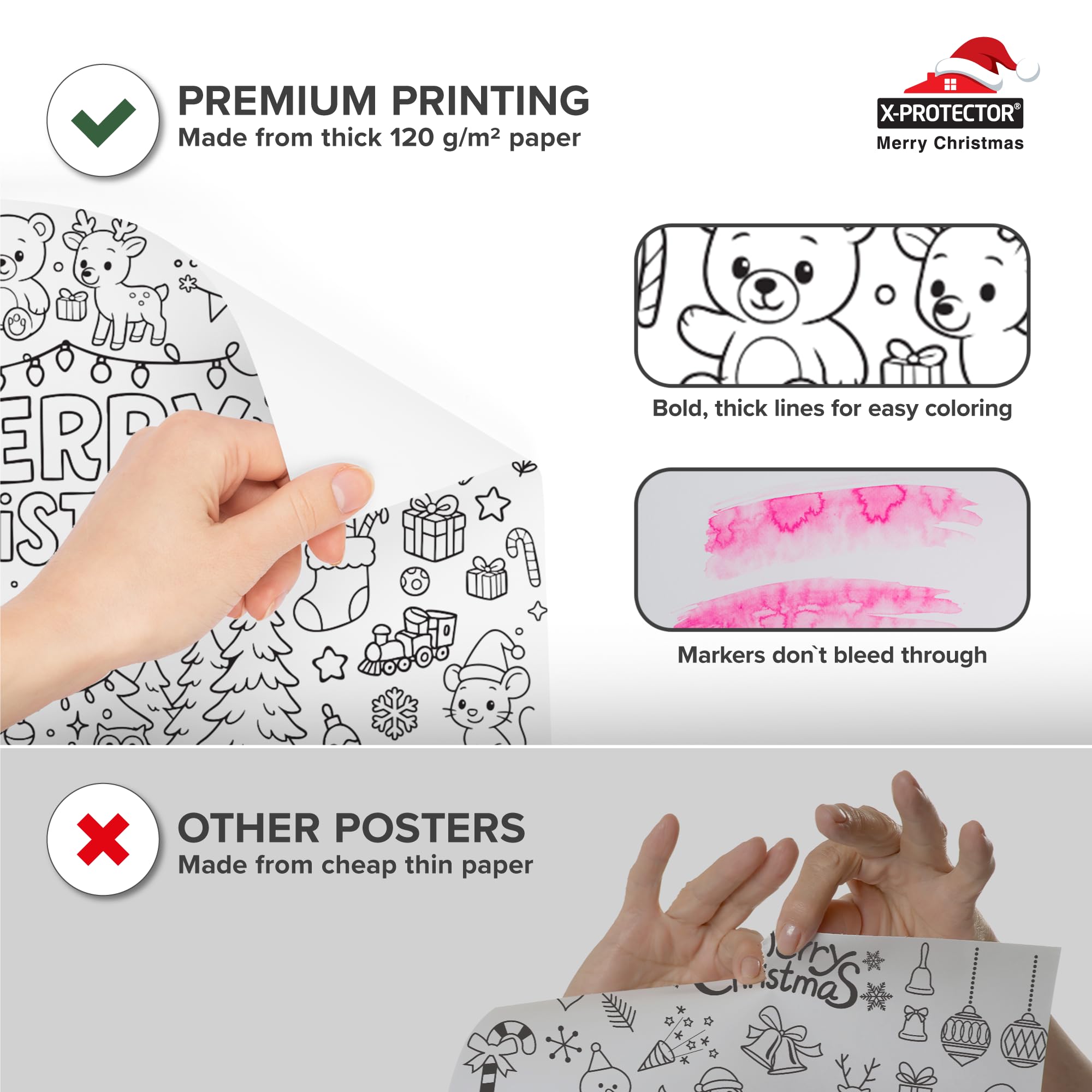 Snapklik.com : Christmas Giant Coloring Poster 75x30 In - Large Paper ...