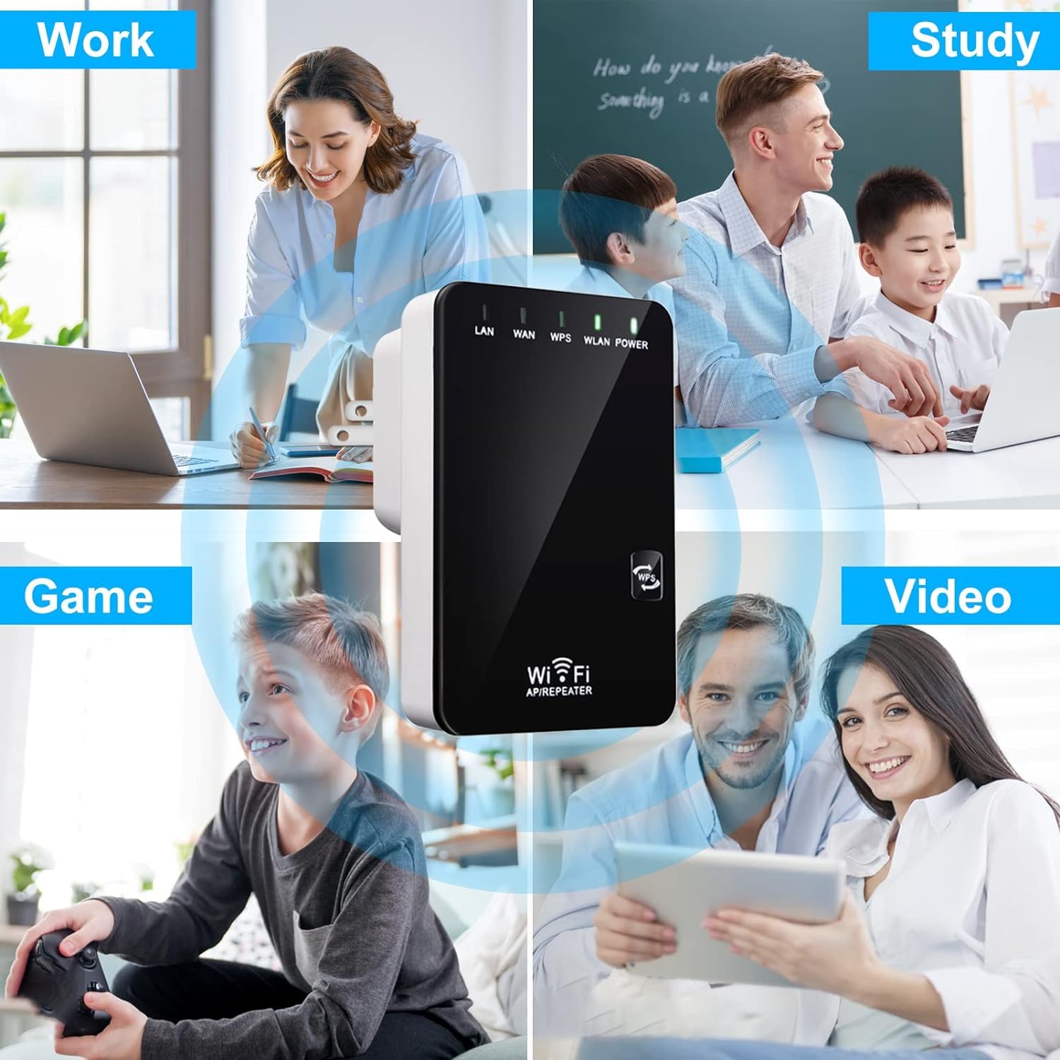 Snapklik.com : WiFi Extender Signal Booster For Home Outside WiFi Range ...
