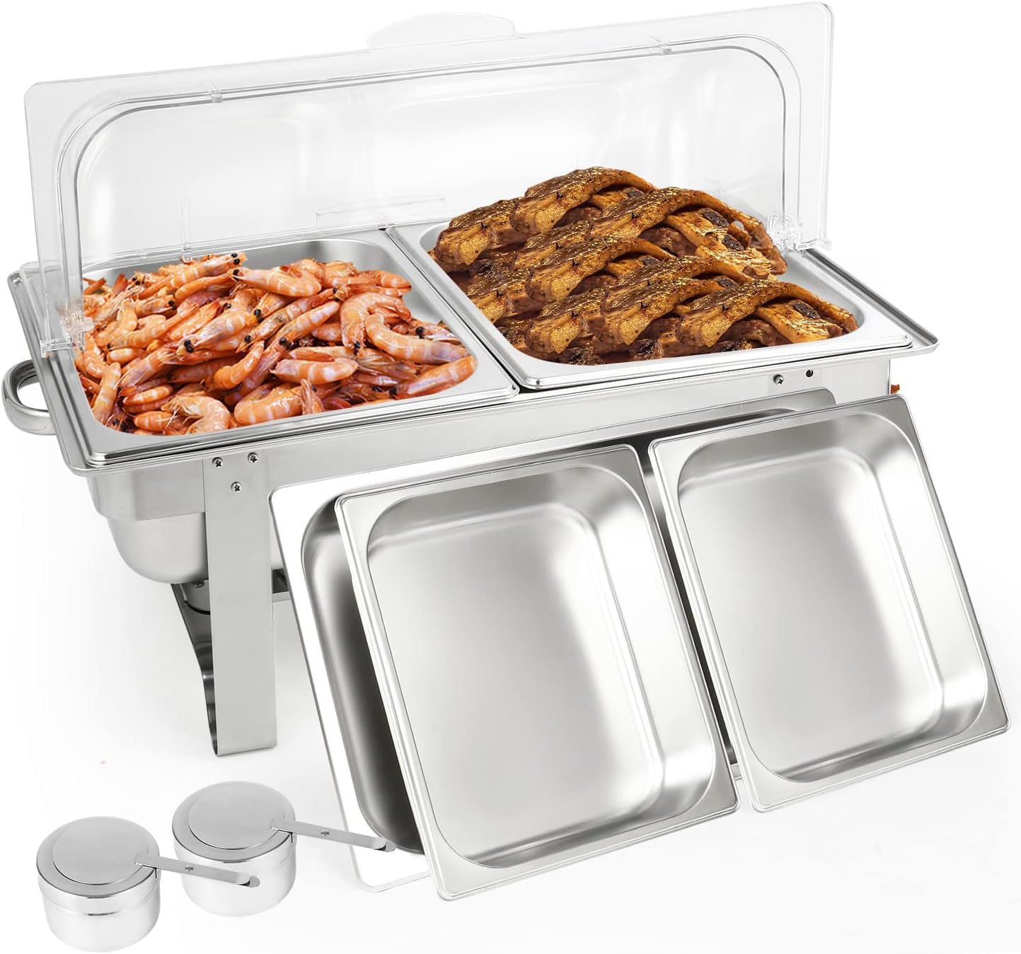 Amazon.com: Restlrious Chafing Dish Buffet Set with Roll Top Plastic ...