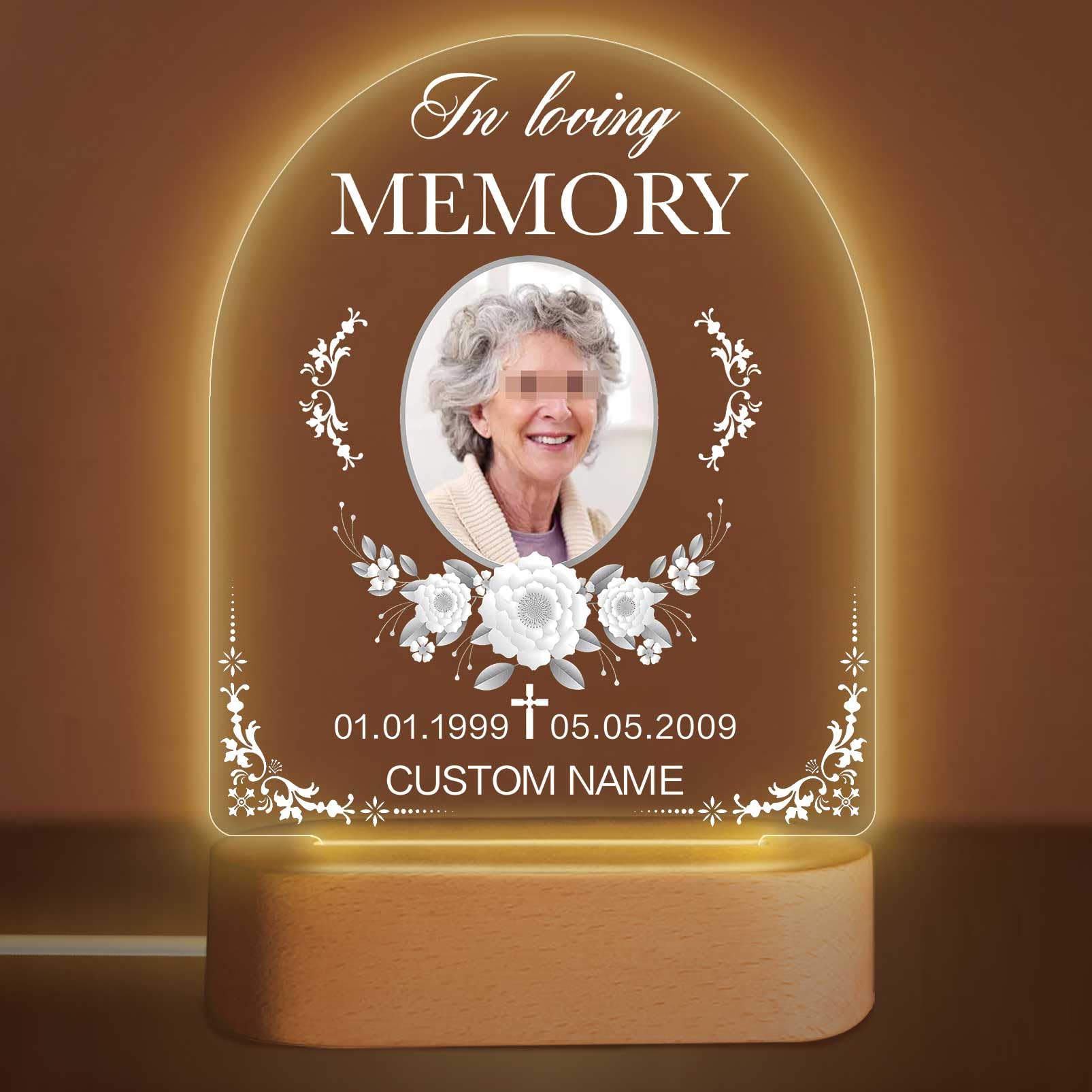 AUBAO Personalized Memorial Night Light Gift Customized Led Acrylic ...