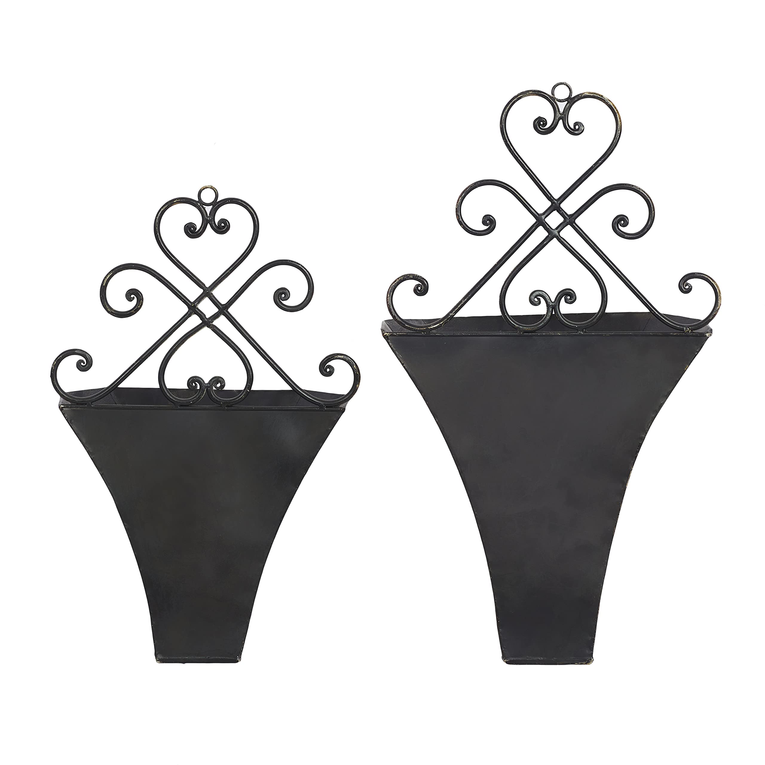 Wrought Iron Scroll Wall Planter 27" Wrought Iron Planter Tuscan