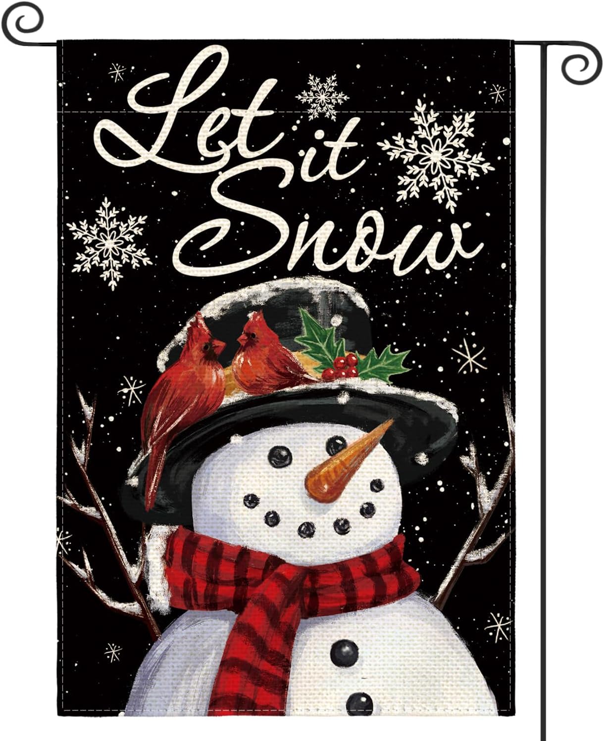 Amazon.com : AVOIN colorlife Let It Snow Snowflake Garden Flag 12x18 ...