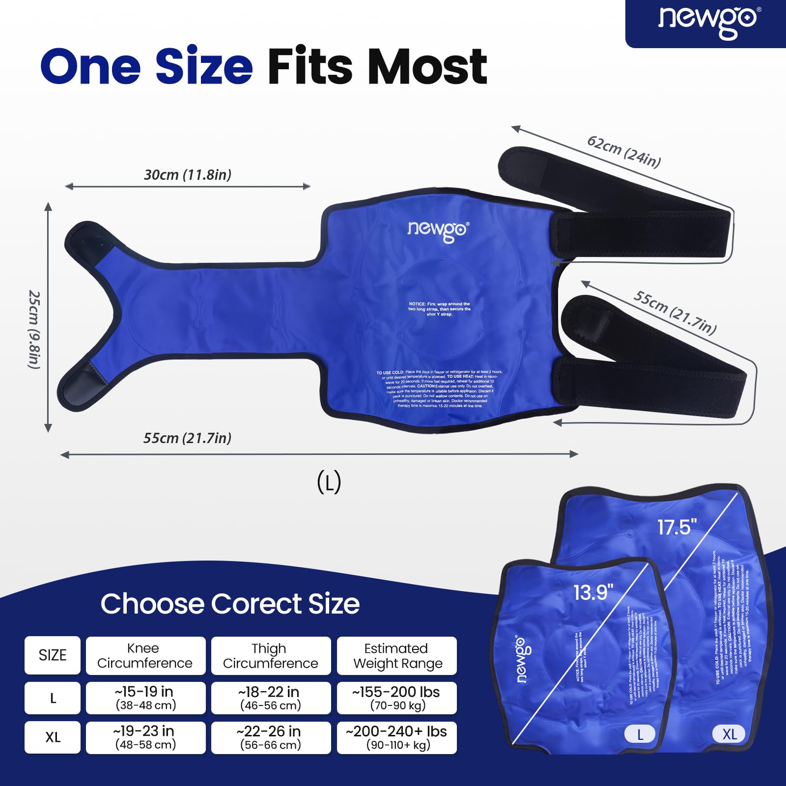 Snapklik.com : NEWGO Ice Pack For Knee Injuries Reusable, Knee Ice Pack ...