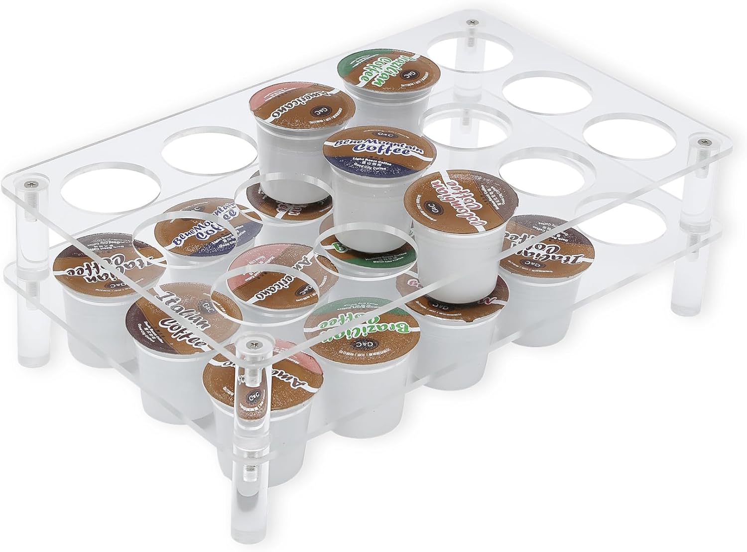 Amazon.com: Baoswi 30 Coffee Pod Holder Acrylic, 2 Tiers Design, Clear ...