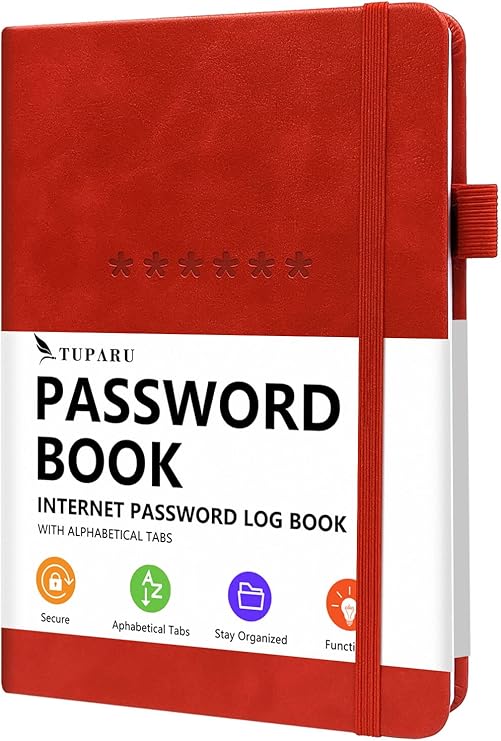 Amazon.com : Password Book with Alphabetical Tabs – Hardcover Internet ...