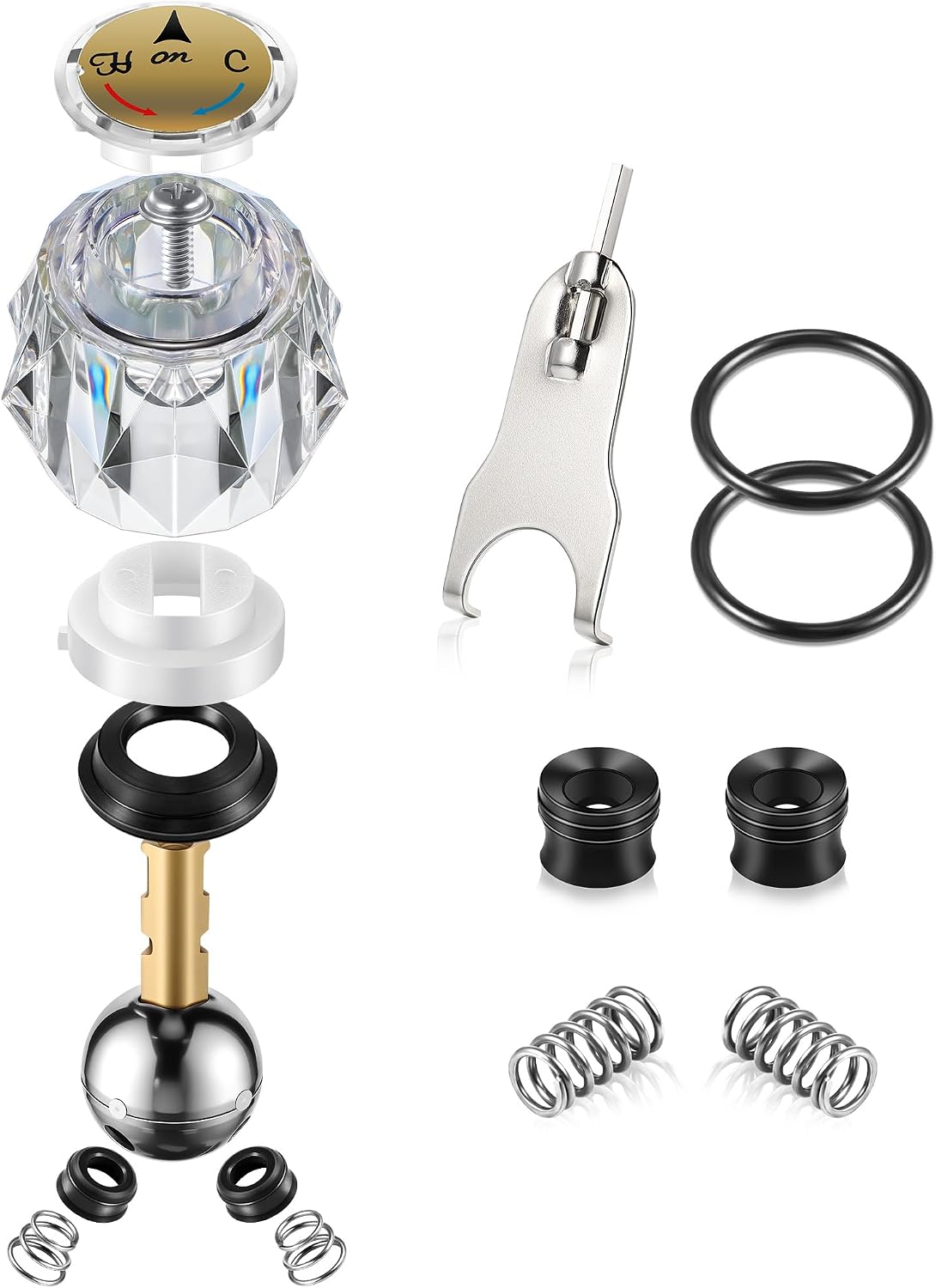 Avenuebool Acrylic Single Handle Trim Set, Complete Faucet Repair Kit ...