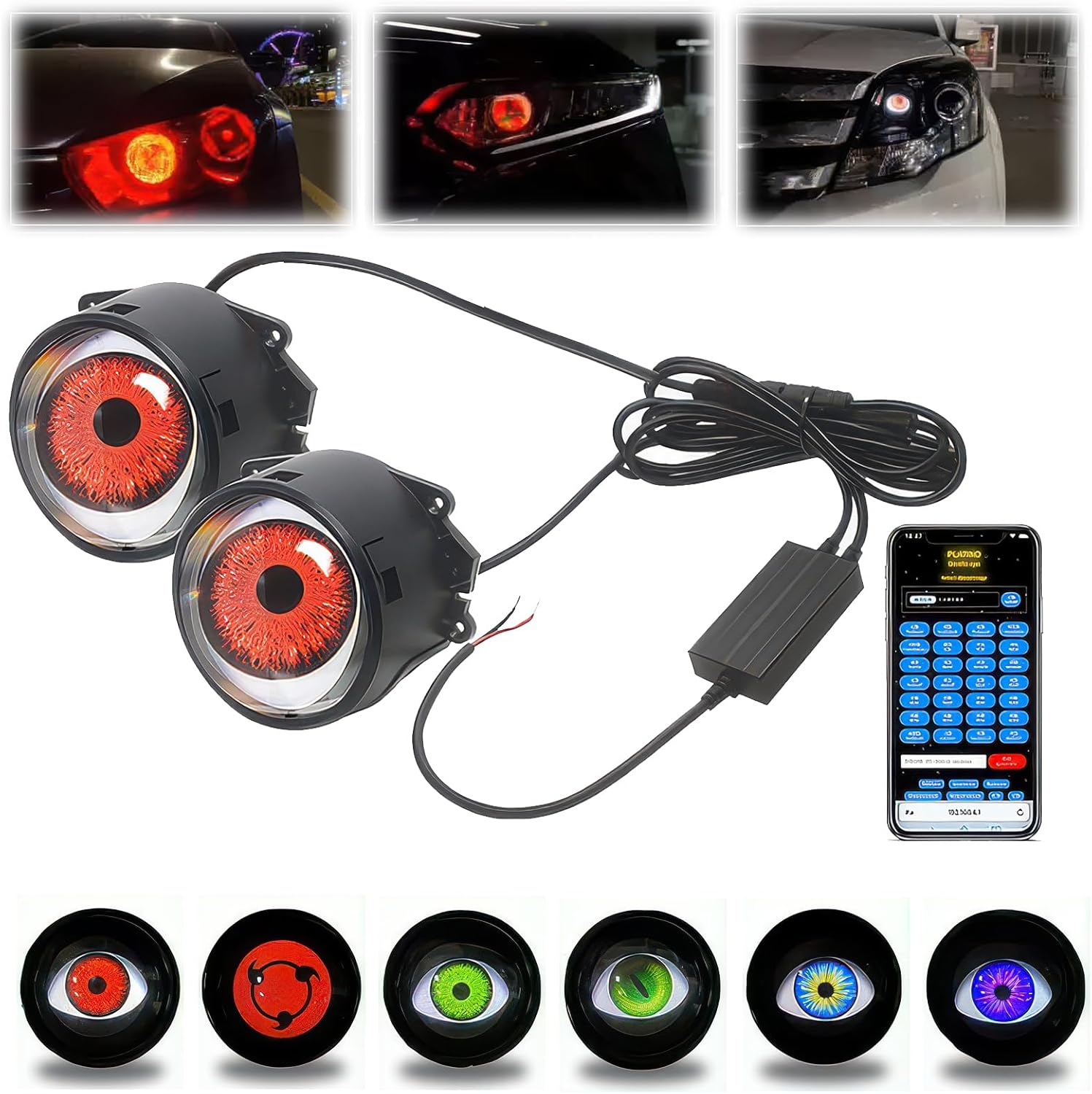 Amazon.com: Devil Eyes Light for Cars – LED Dynamic Demon Eye ...