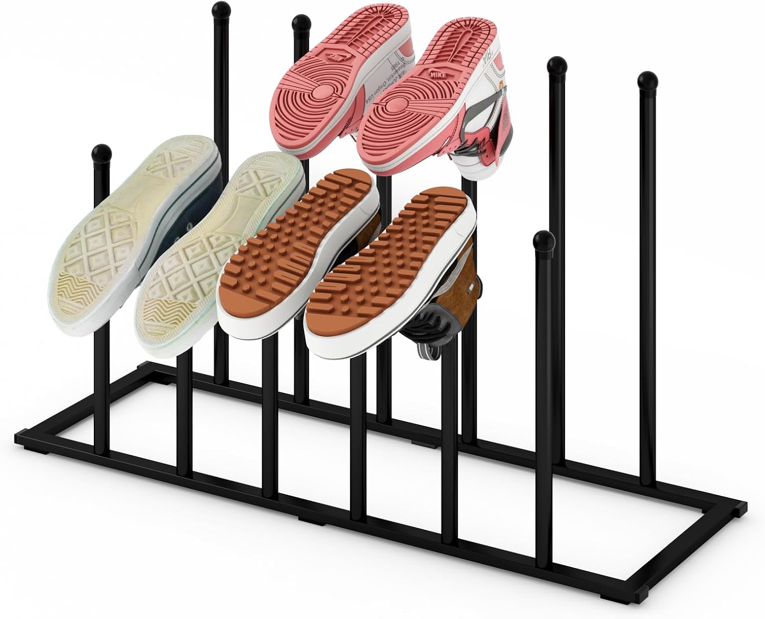 Amazon.com: Free Standing Shoe Racks for 6 Pairs, Black Metal Boot Rack ...