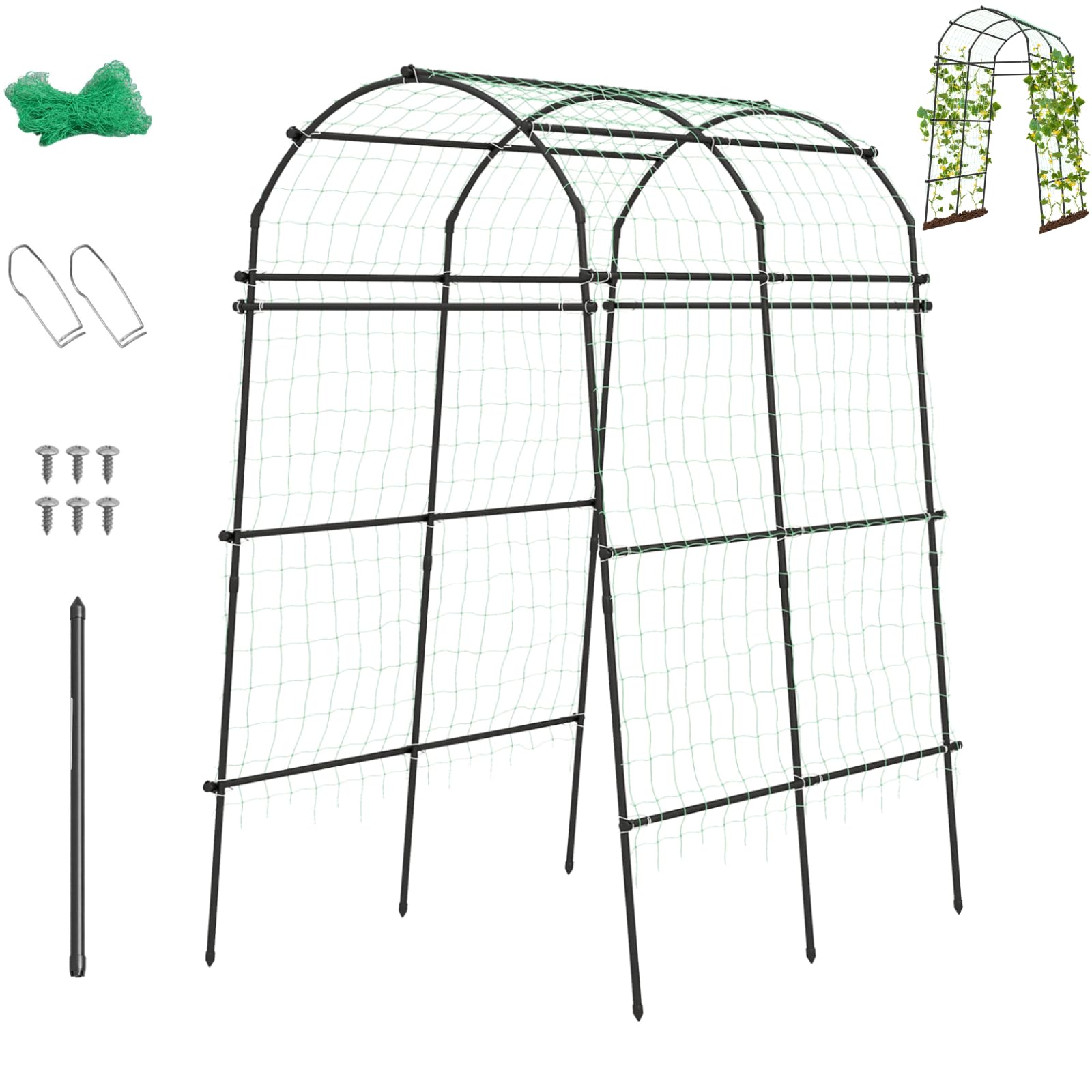 GiantexUK 7.5FT/230CM Garden Arch Trellis, Extra Tall Metal Tunnel ...