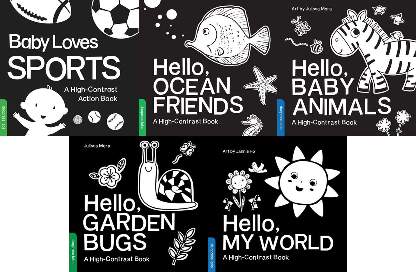 High Contrast Baby Books for Newborns 5 Book Set: Julissa Mora, Jannie ...