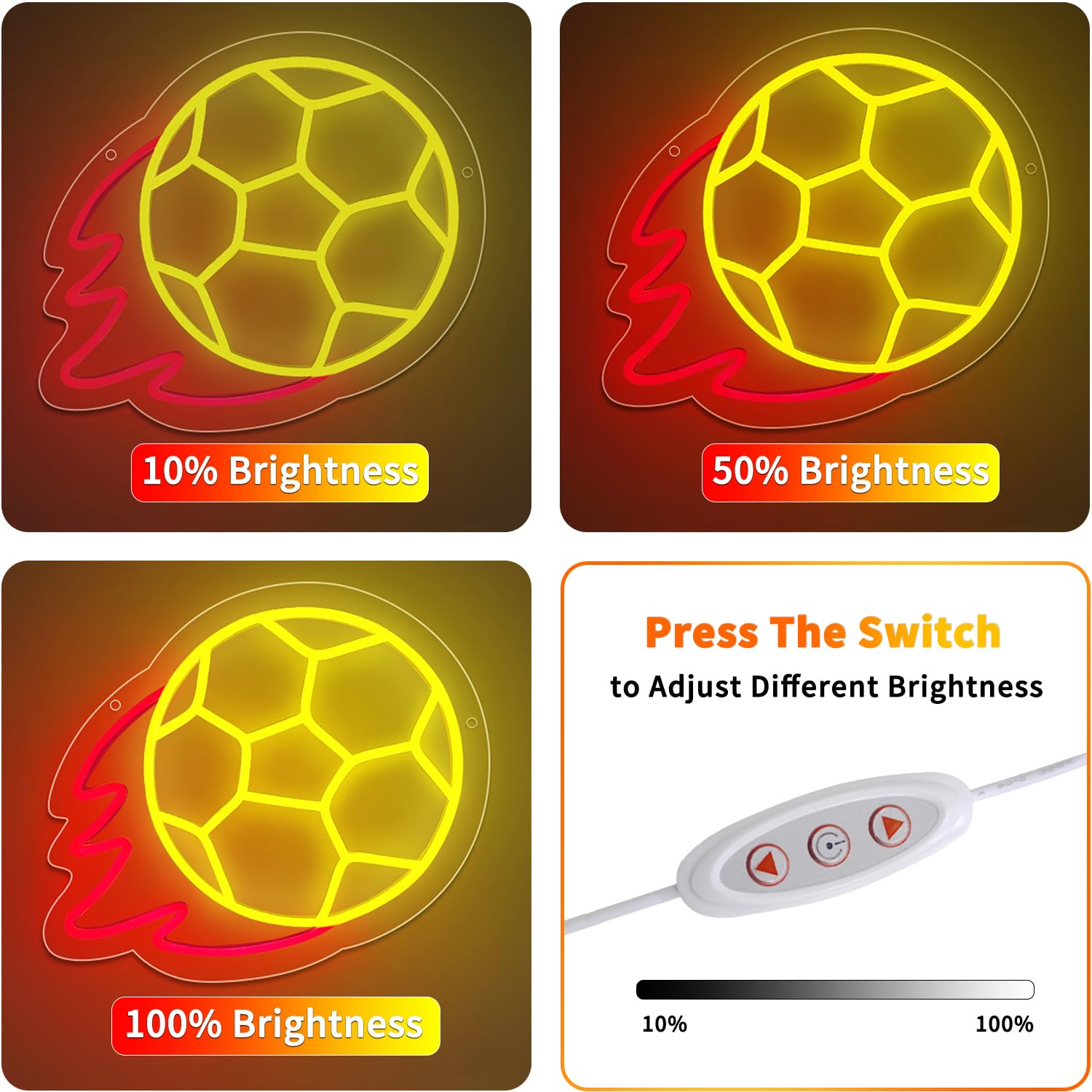 Snapklik.com : Vimeepro Football Neon signDimmable LED Neon Signs For ...