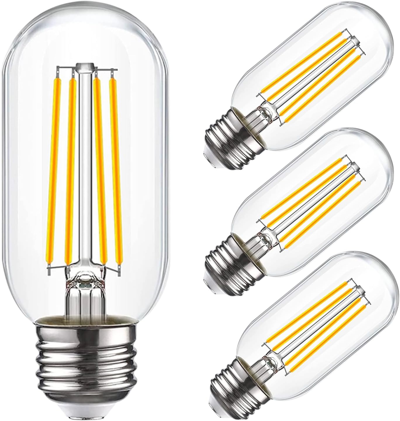 Amazon.com: BlueStars 3-Pack T45 T14 Tubular E26 Edison LED Light Bulb ...