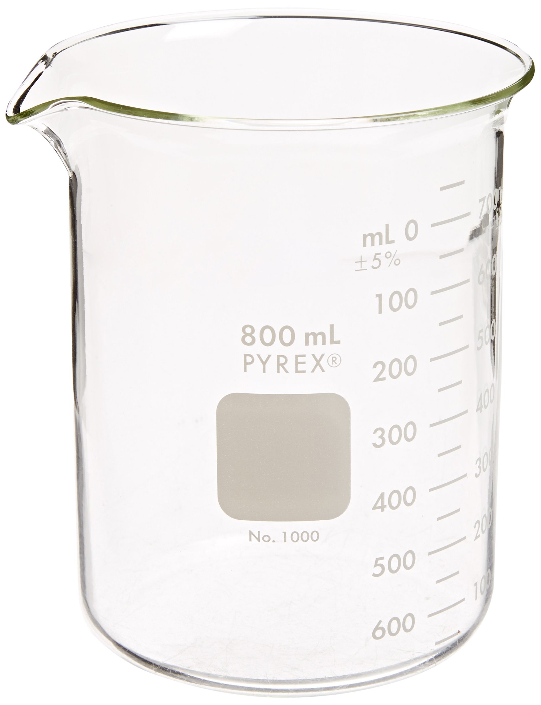 Corning Pyrex 1000-800 Glass 800mL Graduated Low Form Griffin Beaker ...