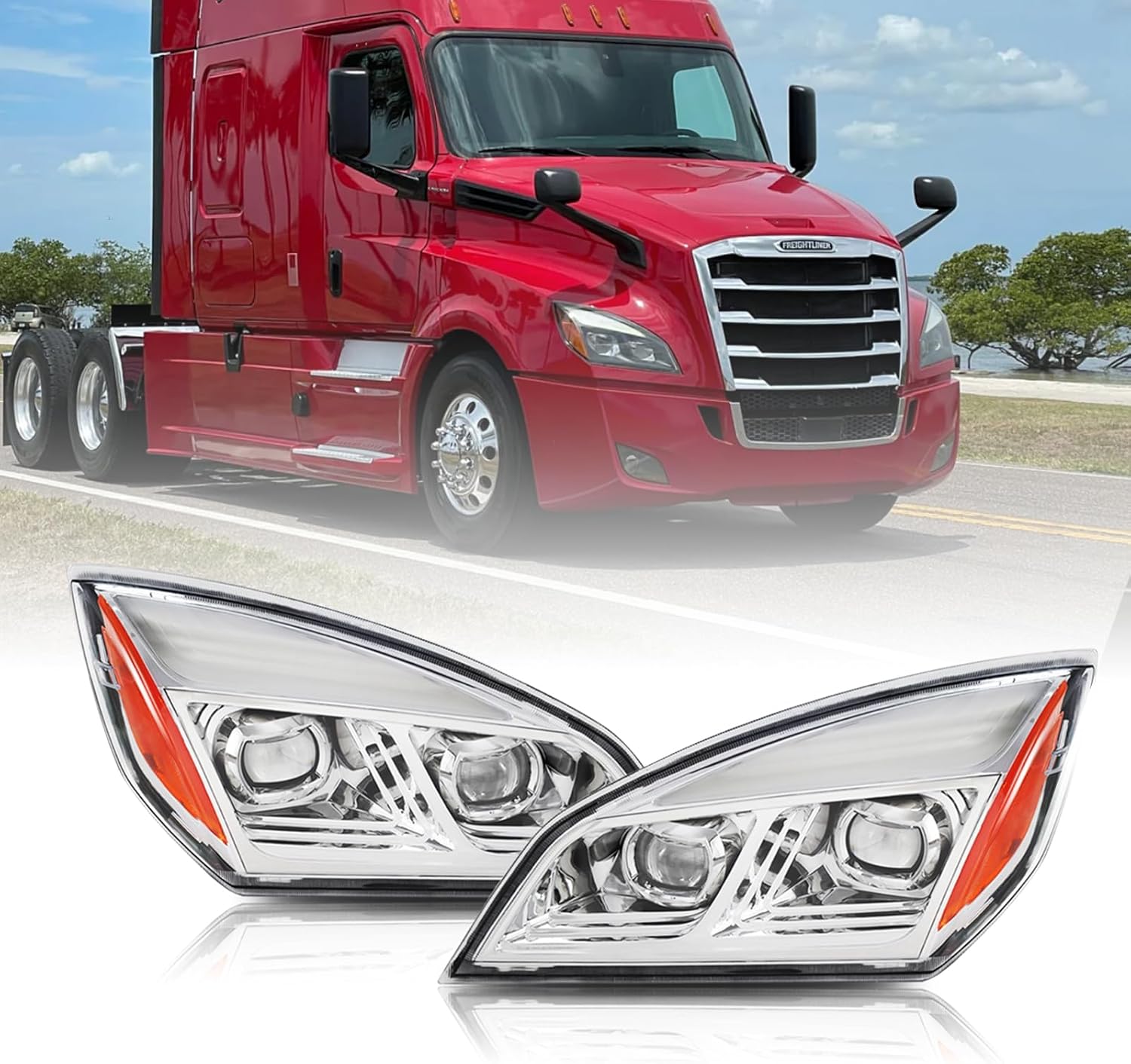 Amazon.com: Cascadia Headlights Fits 2018-2023 Freightliner Cascadia ...