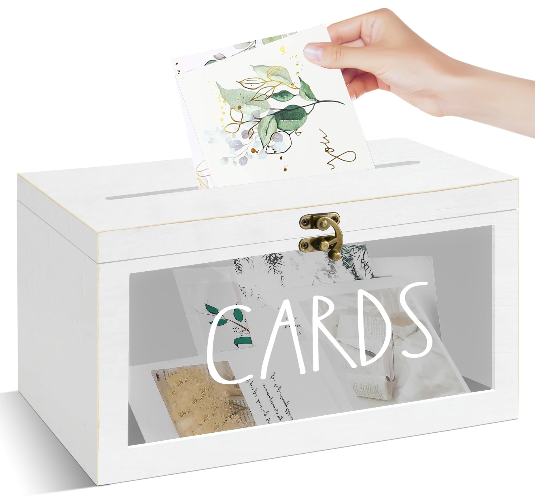 Snapklik.com : ANRXNCY Wood Card Box For Wedding, Rustic Card Box