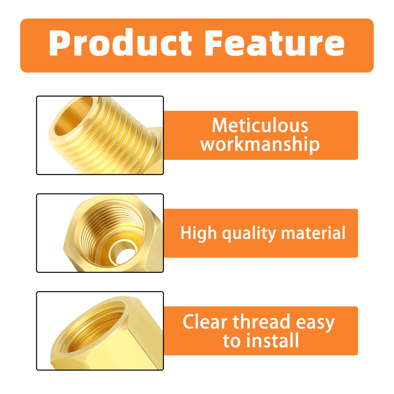 Snapklik.com : 5PCS 1/8" NPT Brake Line Adapter Fittings 3/8"-24 ...