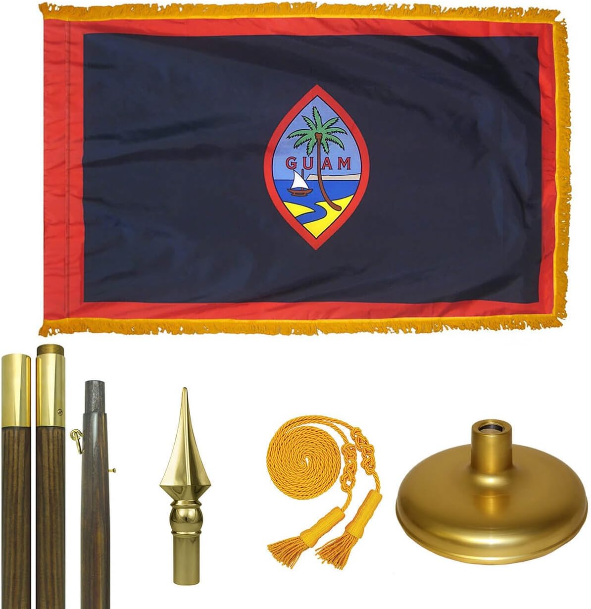 Amazon.com : Premium Guam Flag Kit (3 ft. x 5 ft. flag / 8 ft. x 1-1/4 ...