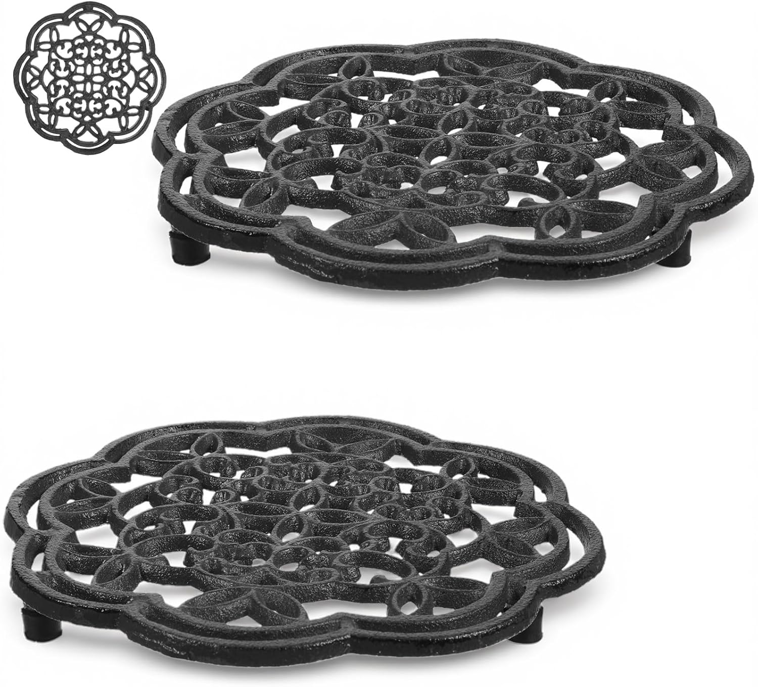 Amazon.com: PercyEffie 2Pack Trivet for Hot Dishes Cast Iron Trivet 7.7 ...