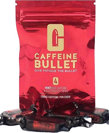 Caffeine Bullet 16 Mint Caffeine Chews = 1600mg Caffeine Kick, Faster ...