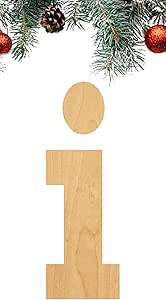 Amazon.com: 3 Pcs Lowercase Letter I Supply 3" Wooden Shape Ornaments ...