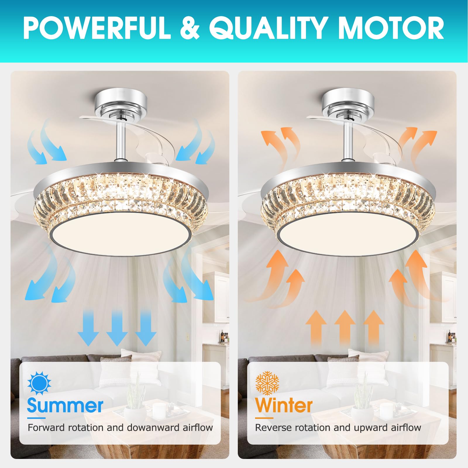 Snapklik.com : 42 Retractable Ceiling Fan
