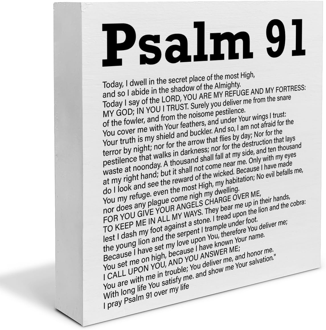 Amazon.com: Inspirational Psalms 91 Wood Box Sign Christian Decor Bible ...
