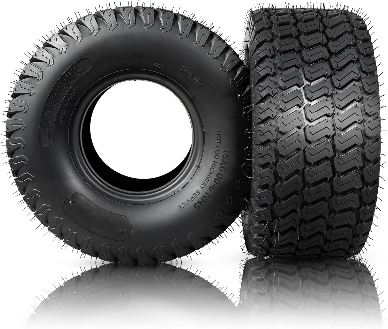 Amazon.com : PROPARTS Set of 2 15x6x6 Lawn Mower Tires - 4PR 15x6.00-6 ...