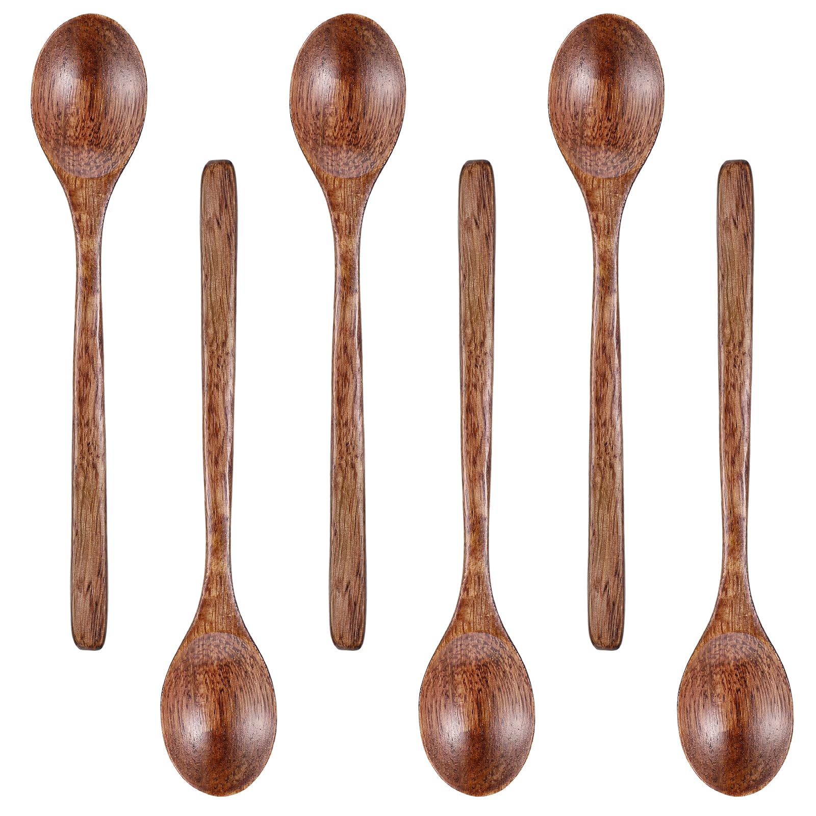 Amazon.com: 6 Pcs Wooden Spoon Set Oval Wooden Mixing Spoons 9 Inch ...