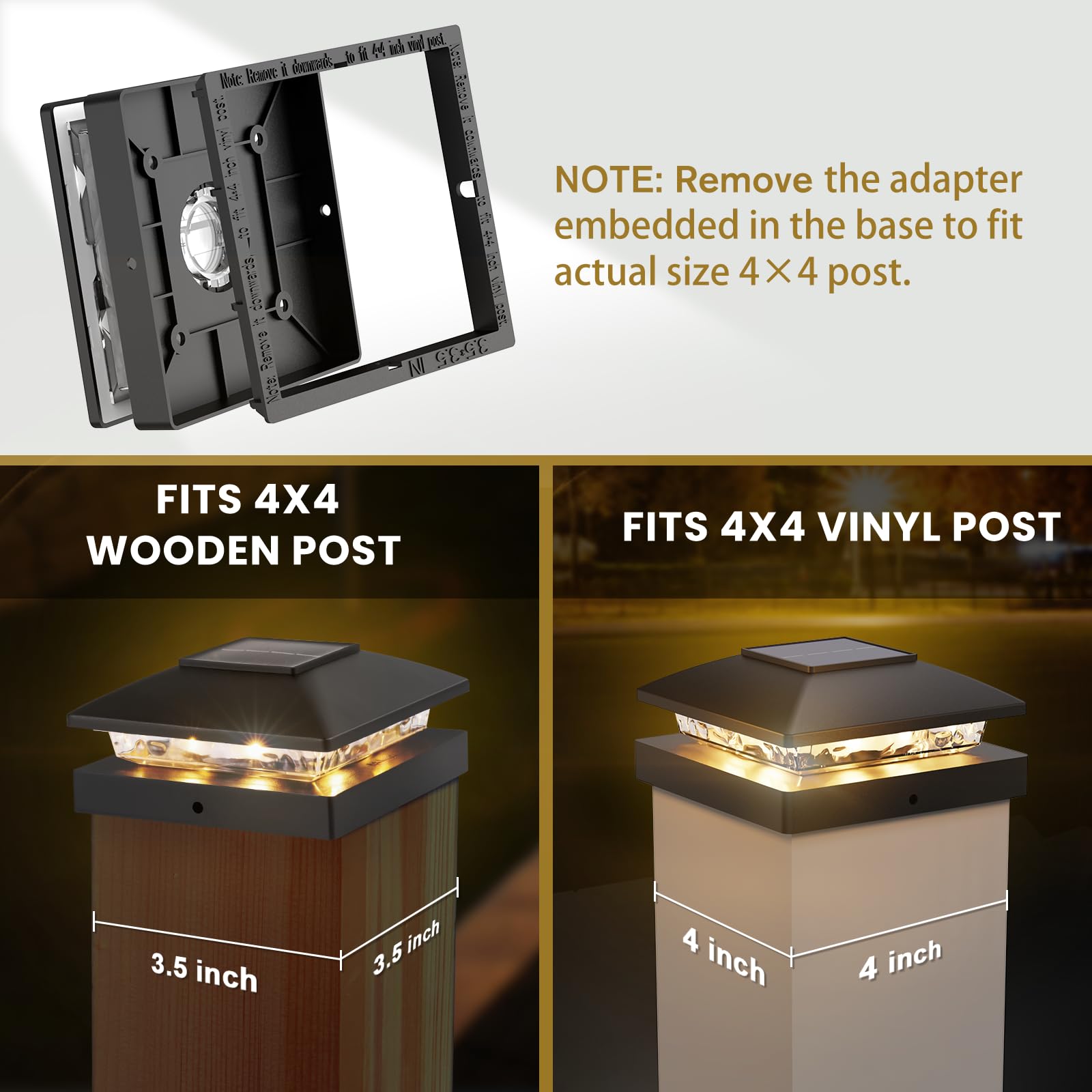 Snapklik.com : Solar Post Cap Lights Outdoor 8pack, Black Waterproof ...