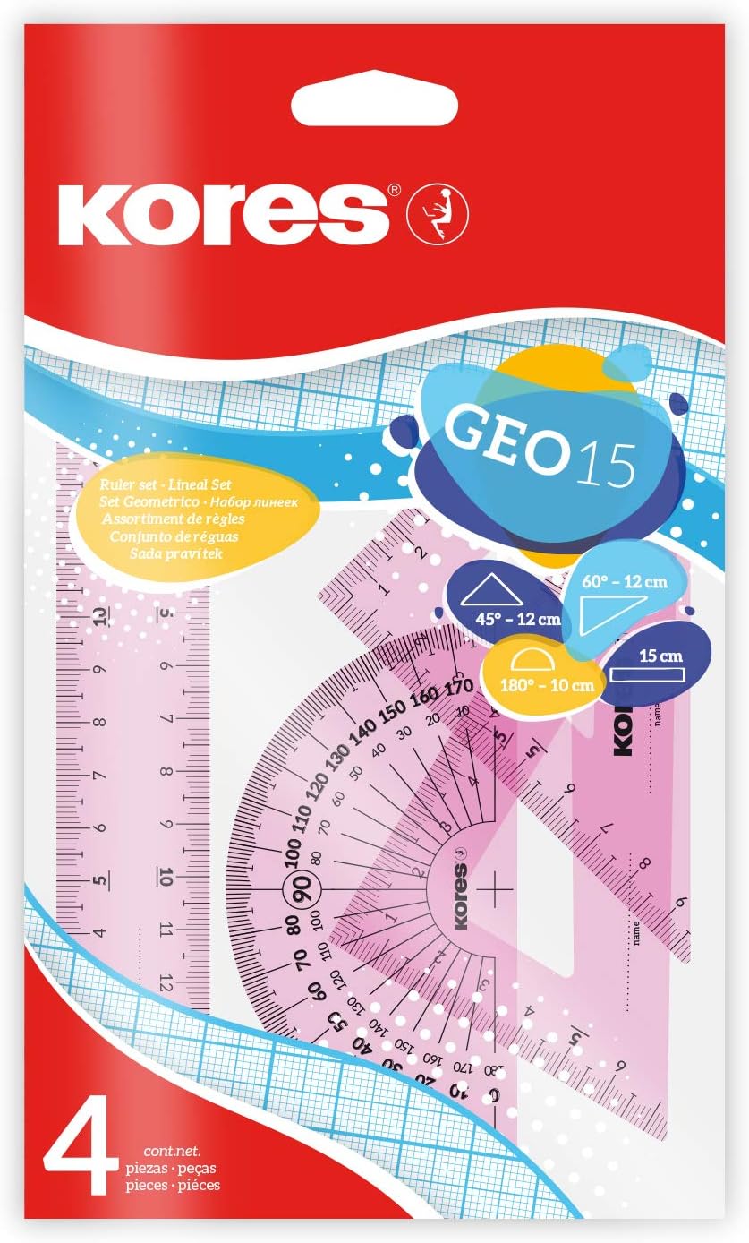 Maped 242767 – Kit of 4 Pieces (Ruler + Triangle + Square + Carrier ...