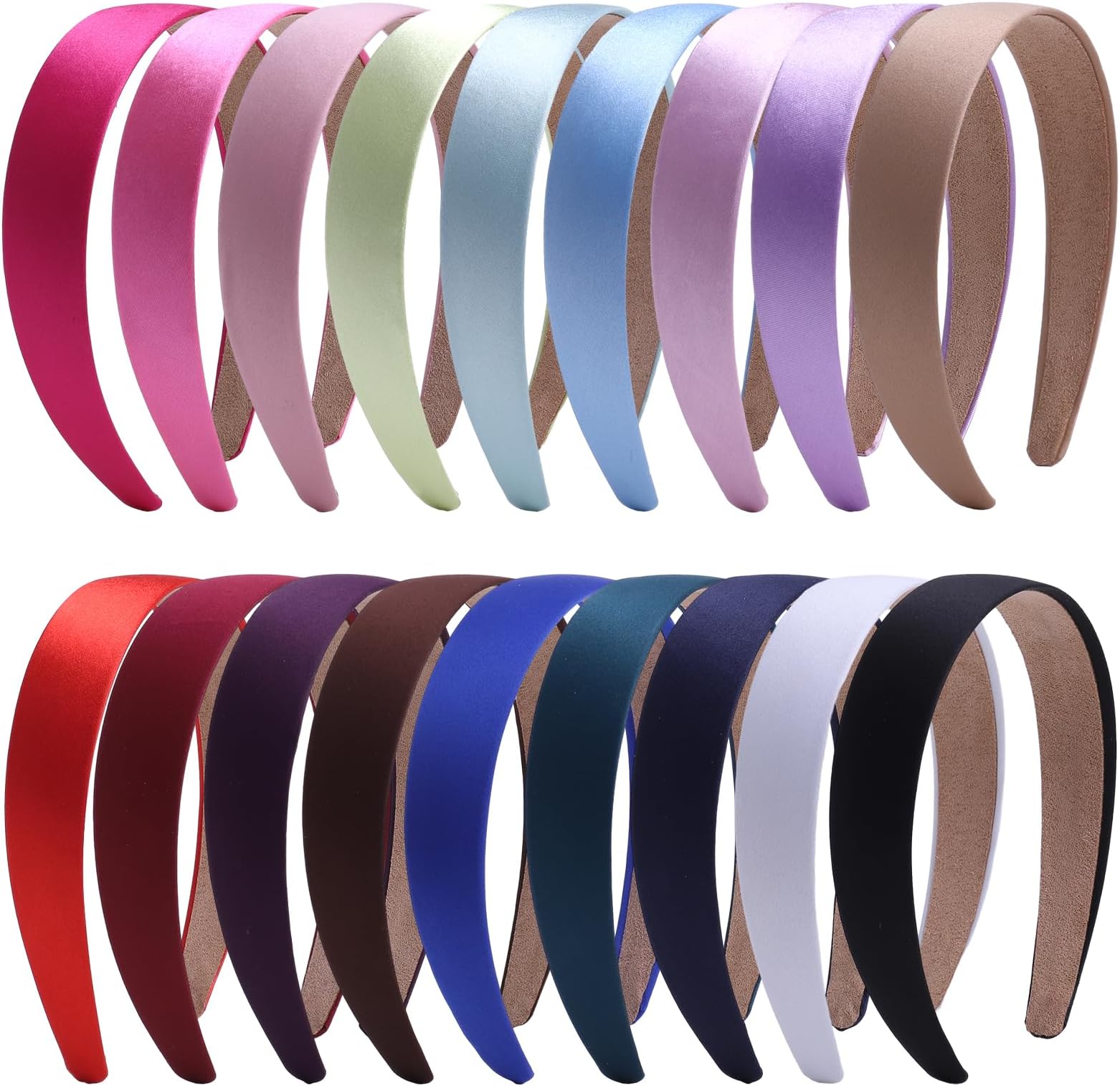 Amazon.com : Suyegirl 18 Pack Satin Headbands for Women 3CM Girls ...
