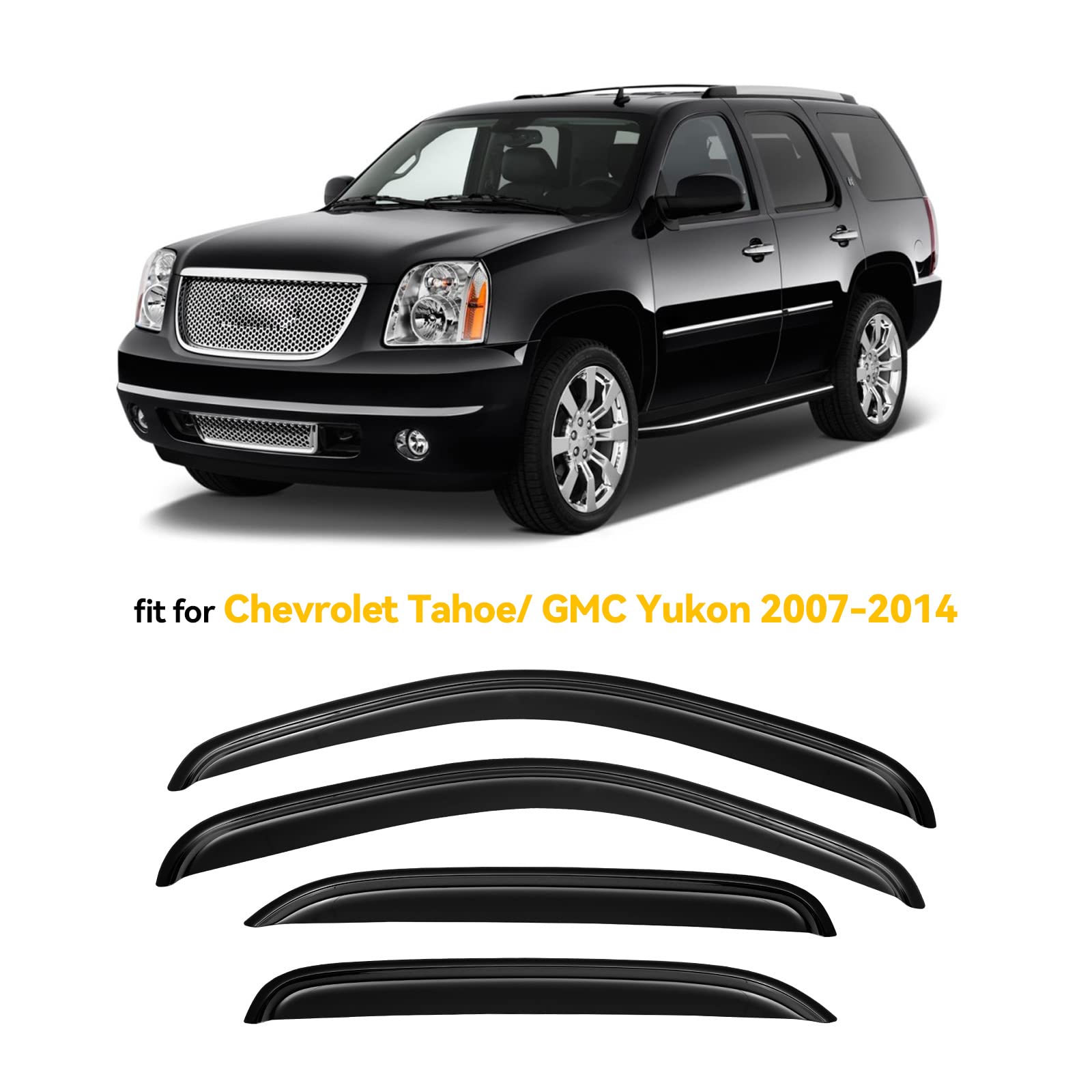 CMVT Auto Window Visors for Chevy Chevrolet Tahoe/GMC Yukon 2007-2014 ...