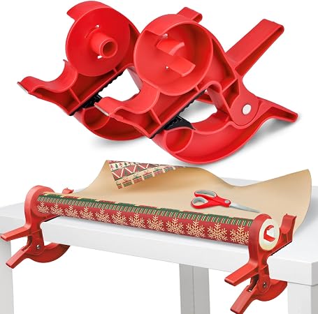 Wrapping Paper Cutter, 2 Pcs Wrapping Paper Clamps with Cellotape ...