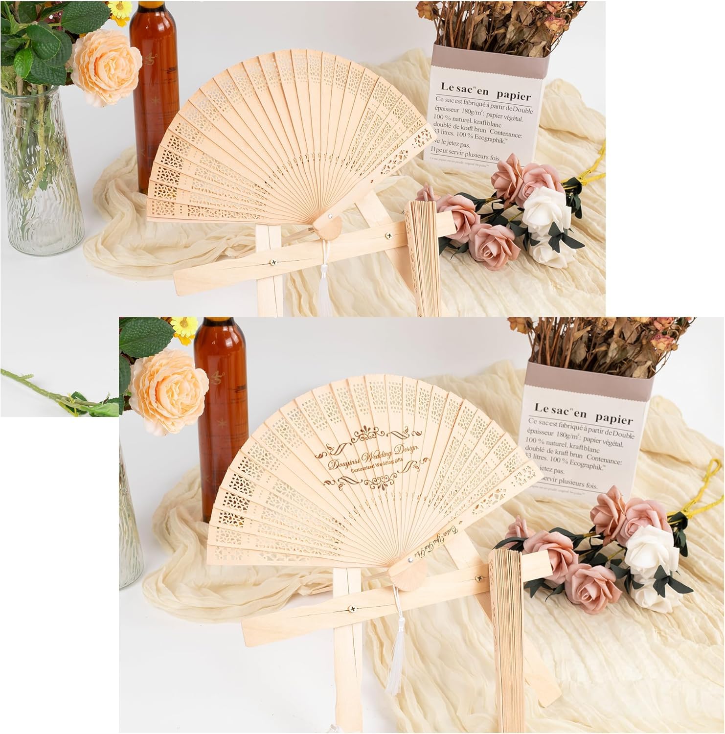 How to make your own wedding fans photos - Weddingsavor.com