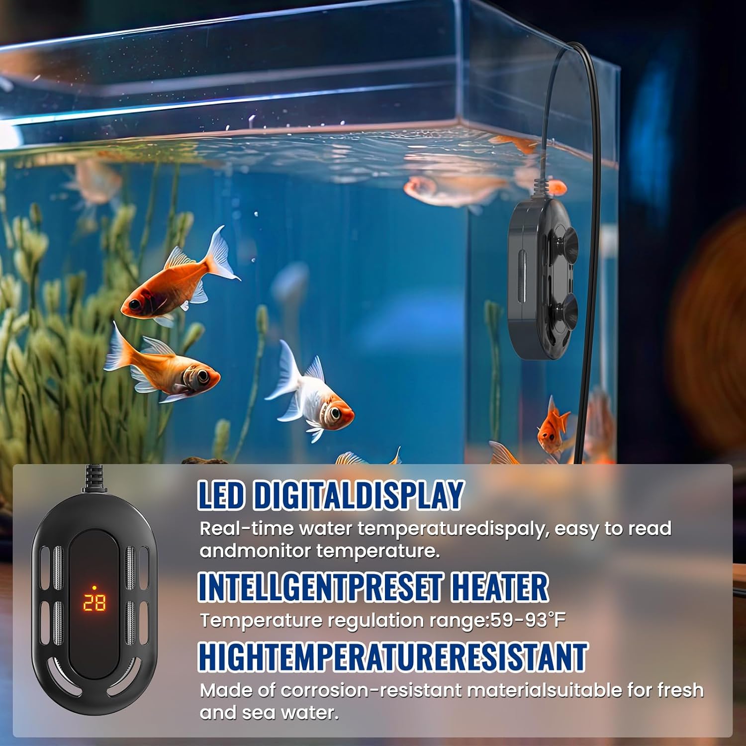 100W Small Aquarium Heater,Turtle Heater with LED Philippines | Ubuy