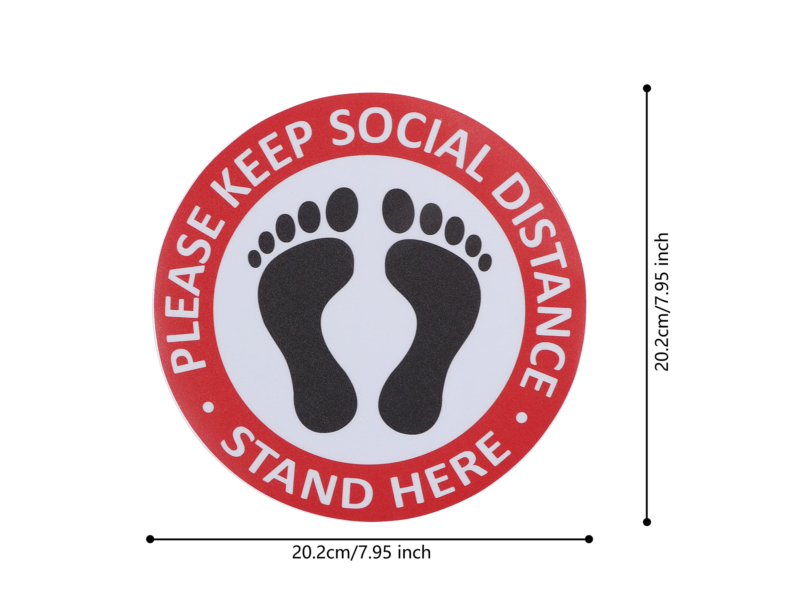 15 Pack, 8" Social Distancing Floor Signs - Stand Here Safe Distance ...