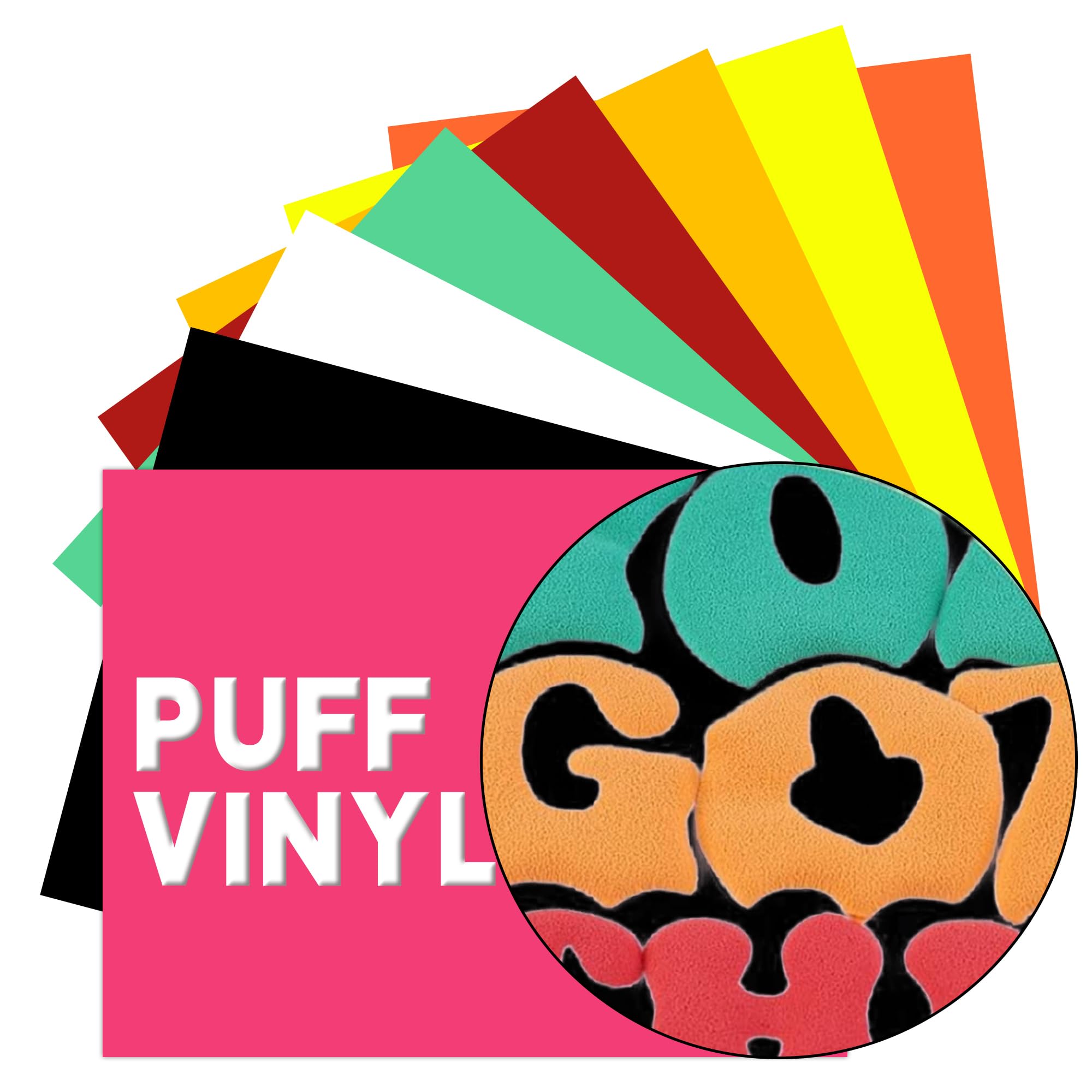 Amazon.com: A-SUB Puff Vinyl Heat Transfer, 3D Puff Heat Transfer Vinyl ...