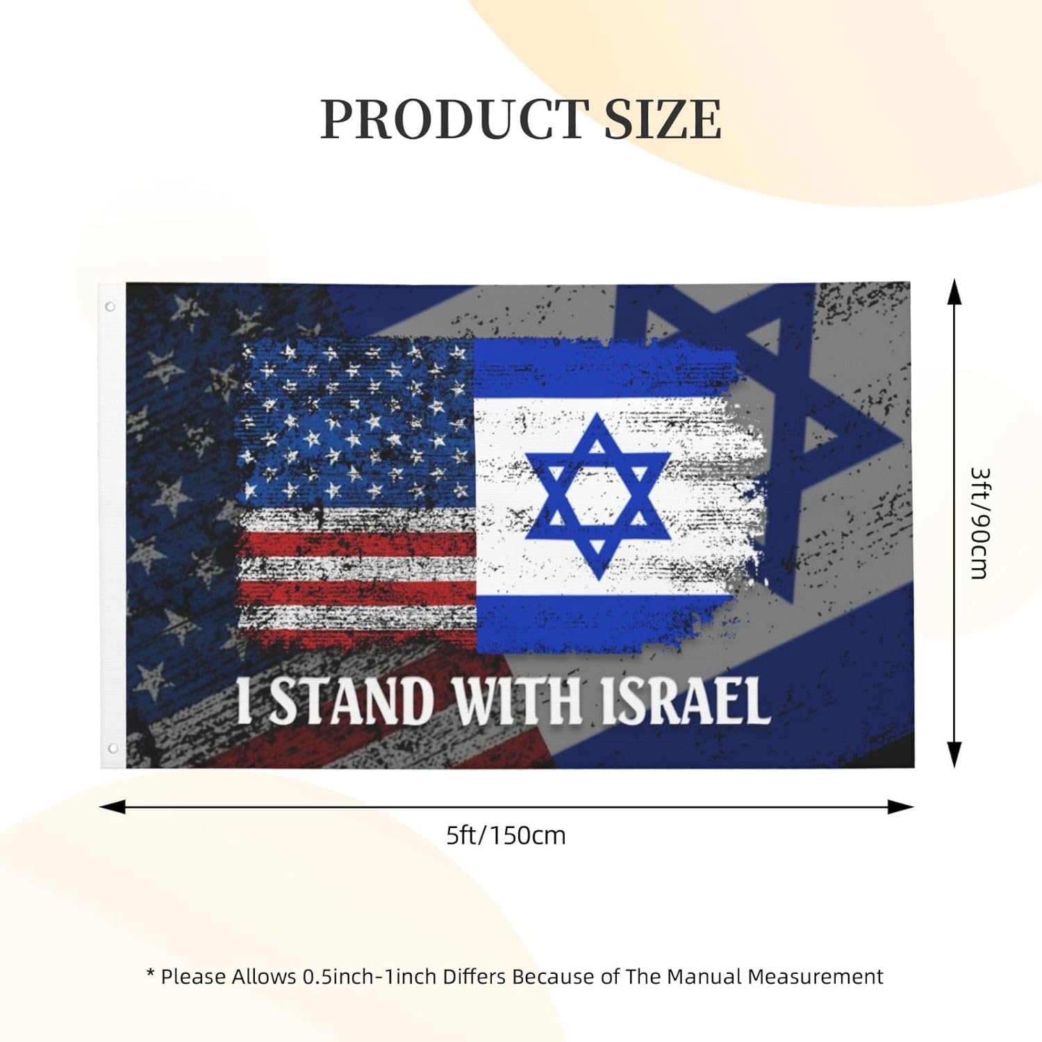 I Stand With Israel Flag 3×5 ft Outdoor Indoor I Support Israel I Stand ...