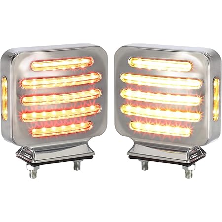 Amazon.com: Partsam 2Pcs Square Double Face Led Turn Signal Lights ...