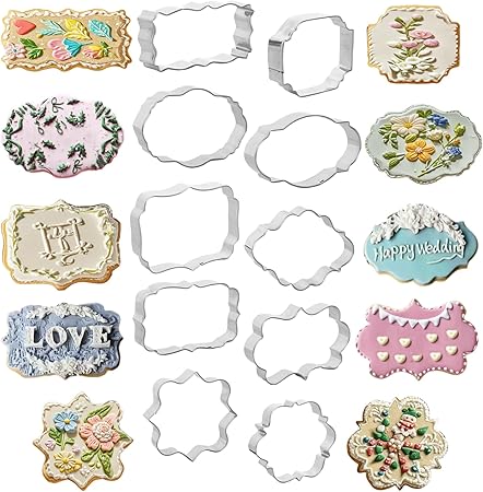 Amazon.com: 10Pcs Metal Cookie Cutters Plaque Frame Cookie Cutters ...